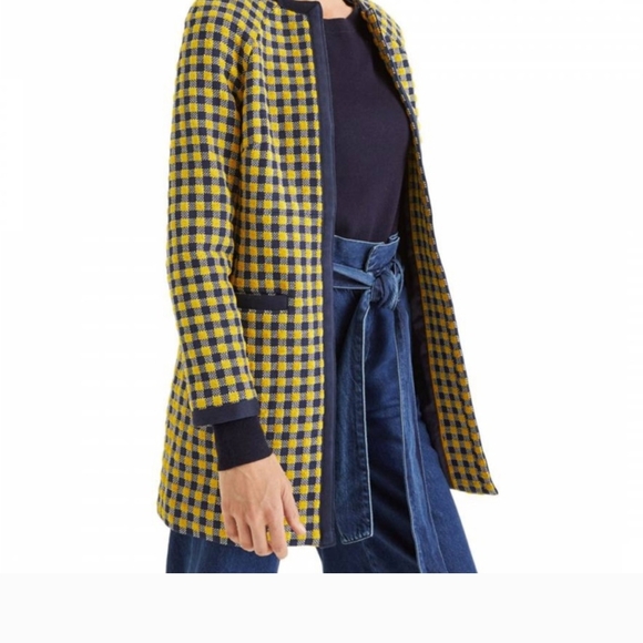 Boden | Jackets & Coats | Yellow And Black Checkered Womens Coat | Poshmark